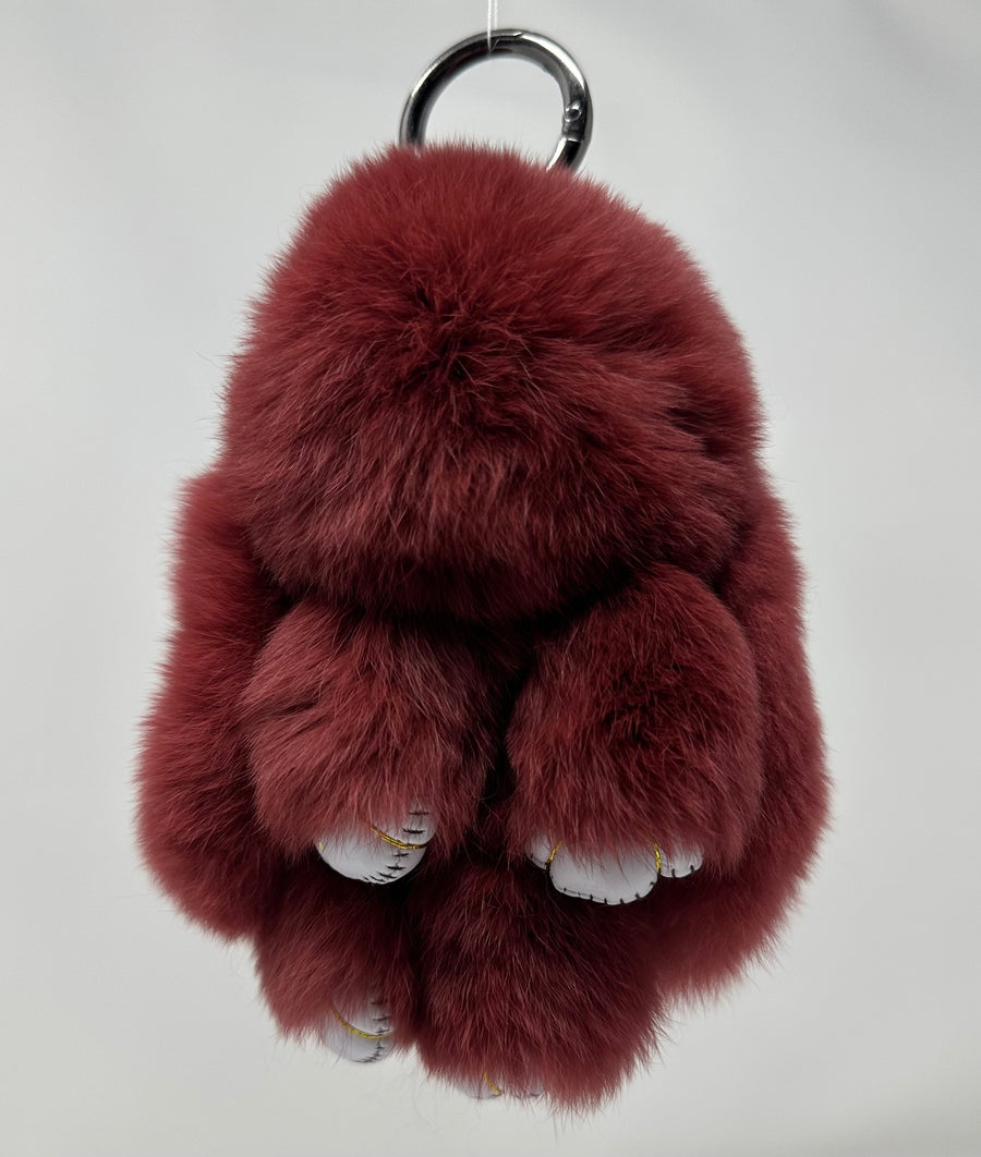 Cute Fluffy Bunny Rex Rabbit Keychain (Midnight Blue & Black ...